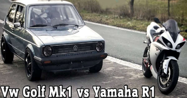 1056HP VW Golf Mk1 Sleeper vs 182HP Yamaha R1! - Muscle Cars Zone!