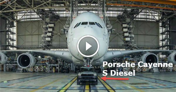 Porsche Cayenne S Diesel Tows A 285-Tonne Airbus A380 Over A Distance ...