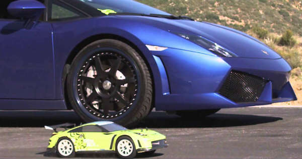 Which is Faster, Lamborghini Gallardo or an RC Car? - Muscle Cars Zone!
