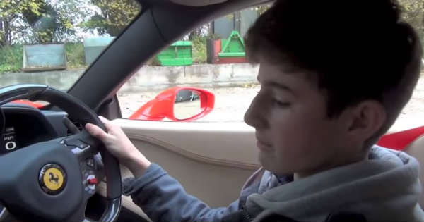 14-Year-Old Kid Drives The Mighty Ferrari 458 Italia! - Muscle Cars Zone!